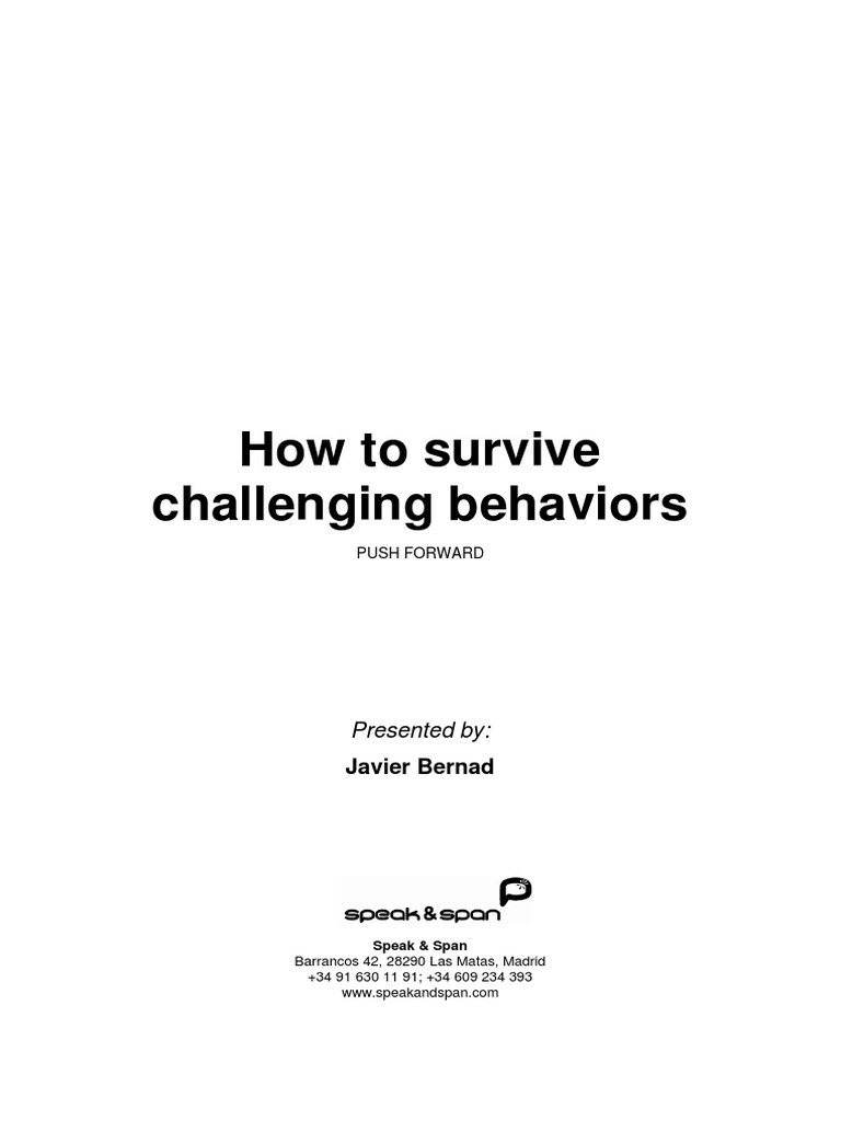 How To Survive Challenging Behaviors | PDF | Bullying | Stalking