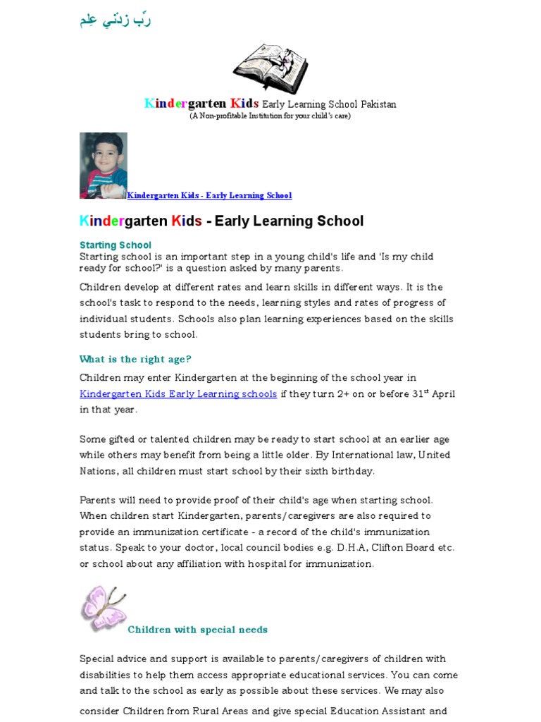 Kindergarten Kids School - Prospectus | Download Free PDF | Schools ...