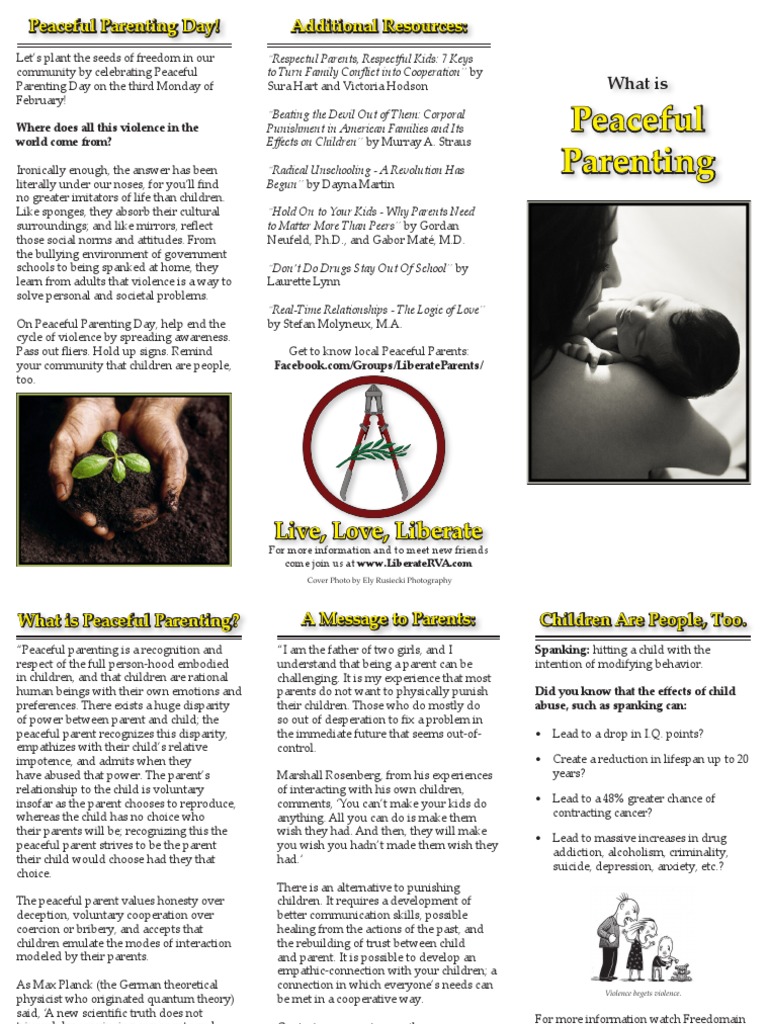 Peaceful Parenting Pamphlet | PDF | Parenting | Relationships