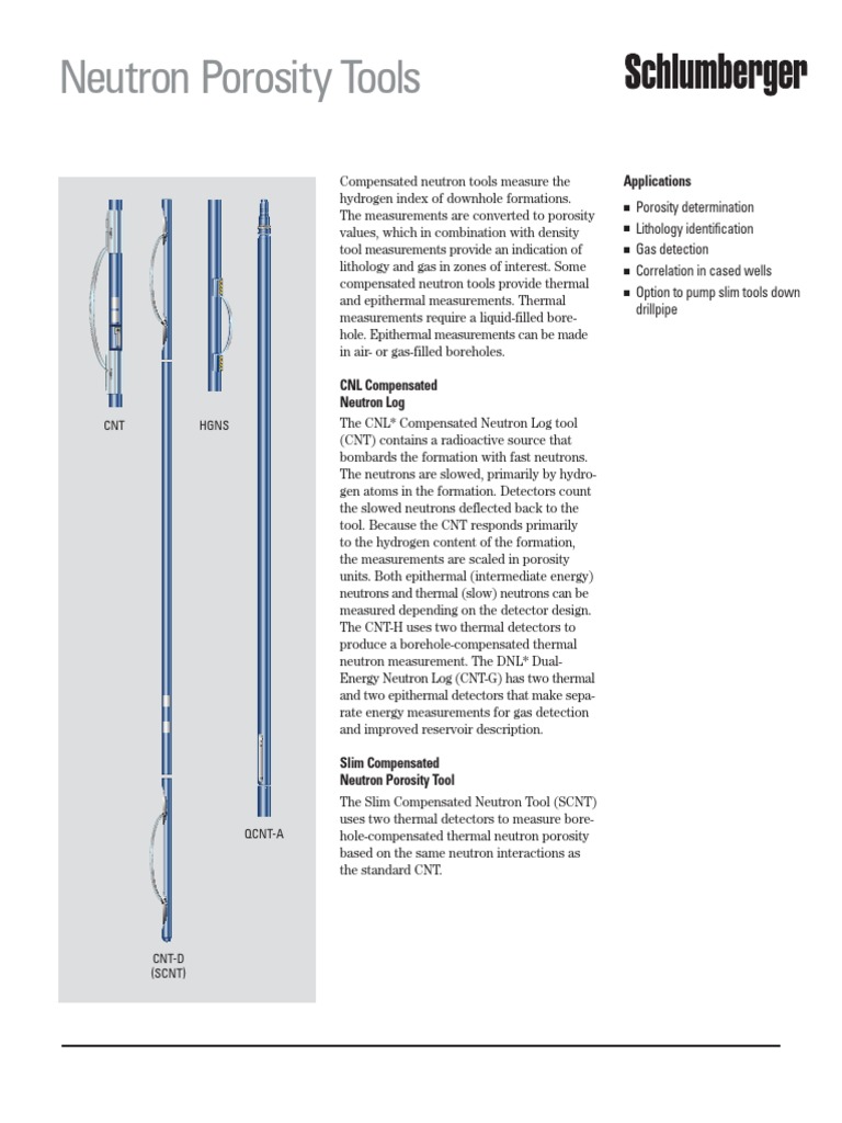 Cnt Neutron Porosity Tool | Plutonium | Neutron