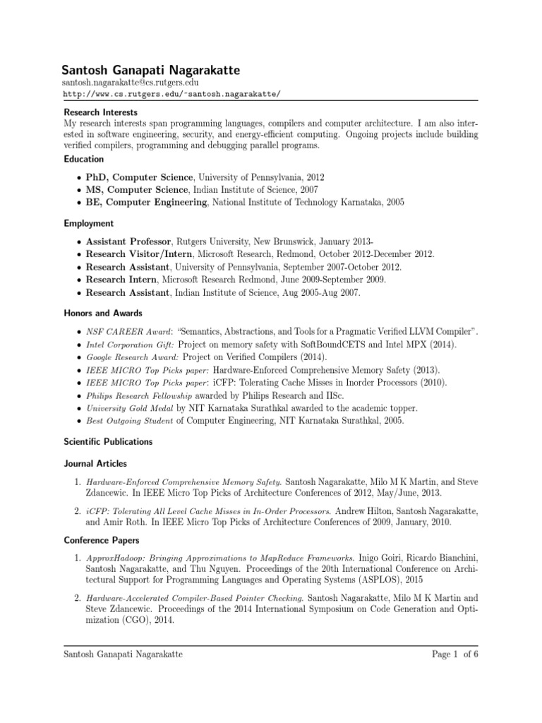 Santosh CV | PDF | Compiler | Software