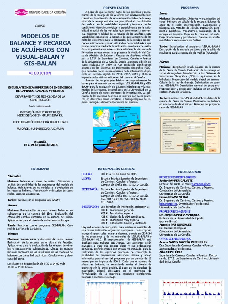 Curso "Modelos de Balance y Recarga de Acuíferos Con GIS BALAN" | PDF ...