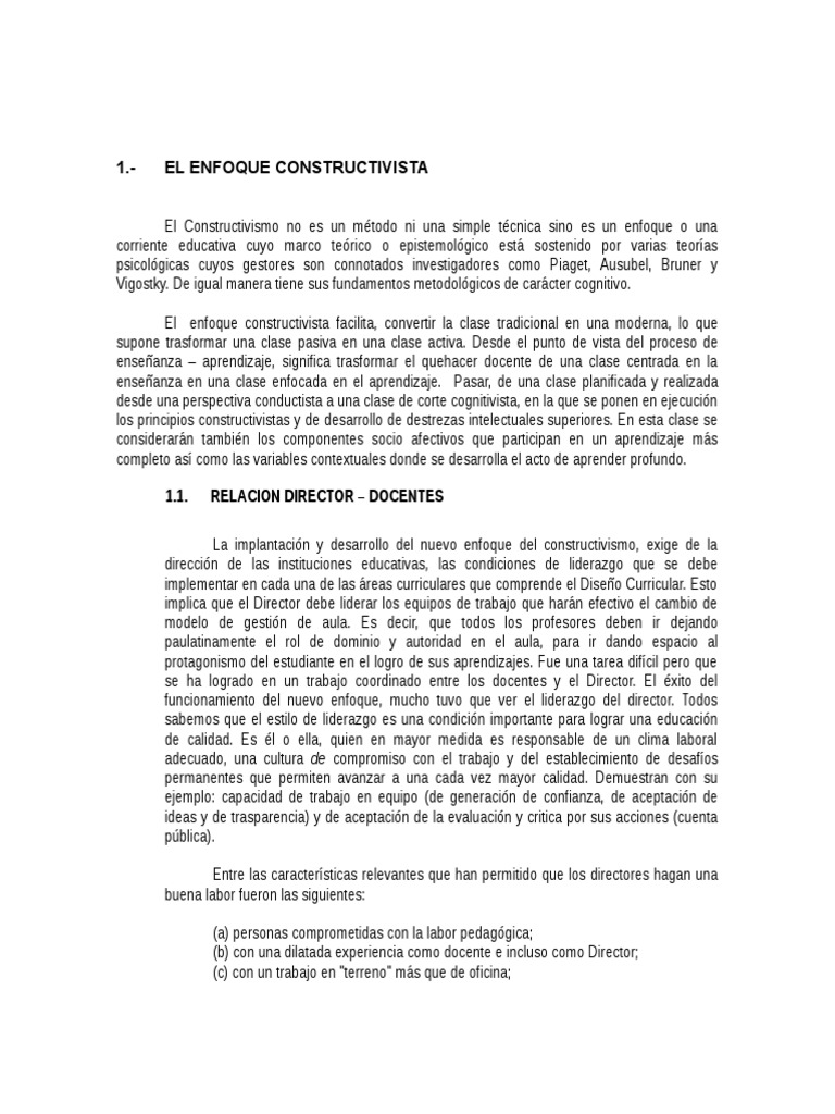 Enfoque Constructivista en Educación | PDF | Constructivismo (filosofía ...