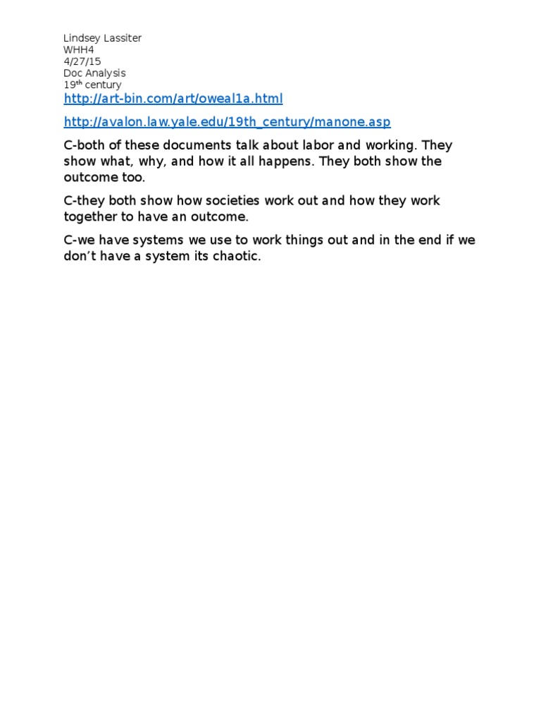 19th Century Labor Systems | PDF | Finance & Money Management | History