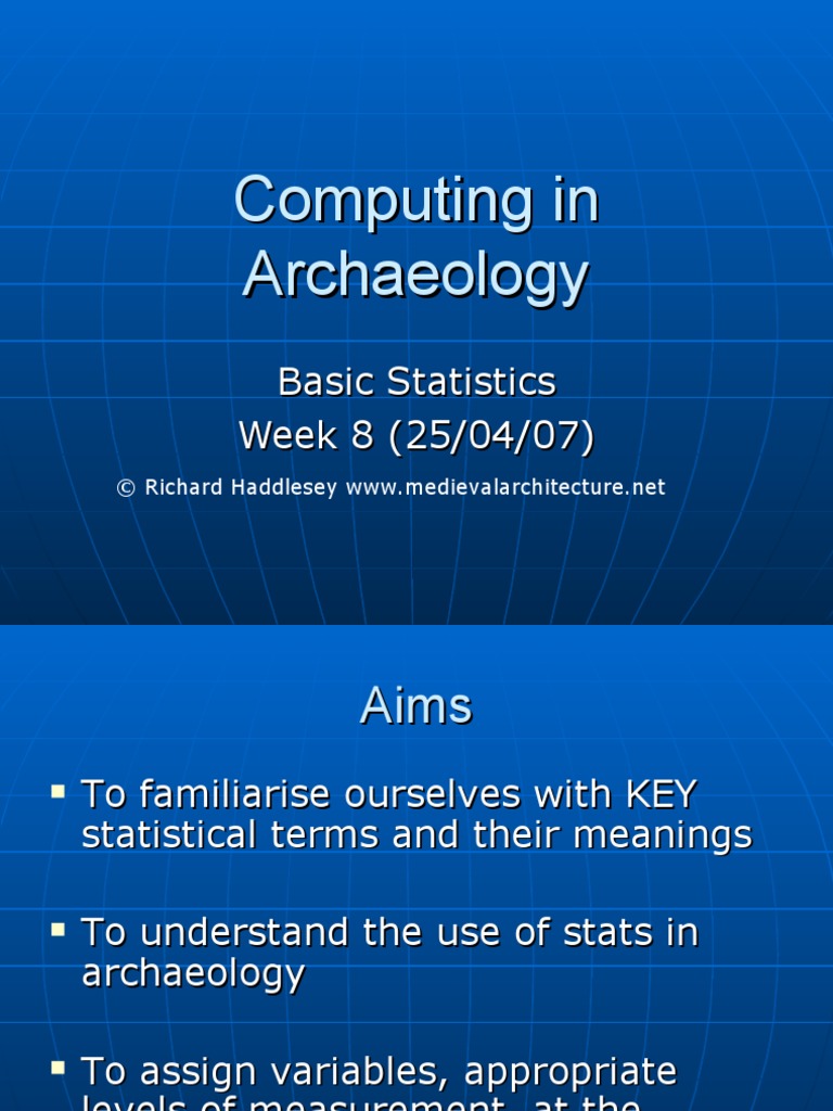 Introduction To Using Statistics in Archaeology Part 1 | PDF | Mode ...