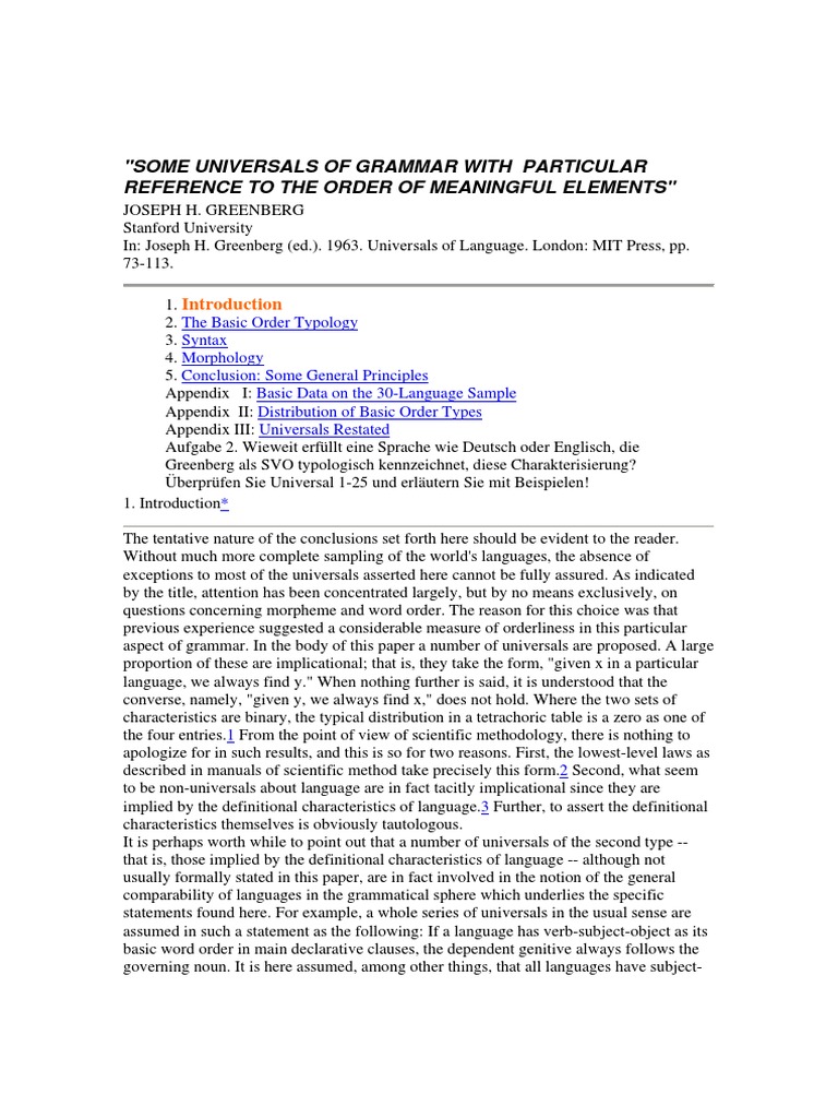 Universales Greenberg | PDF