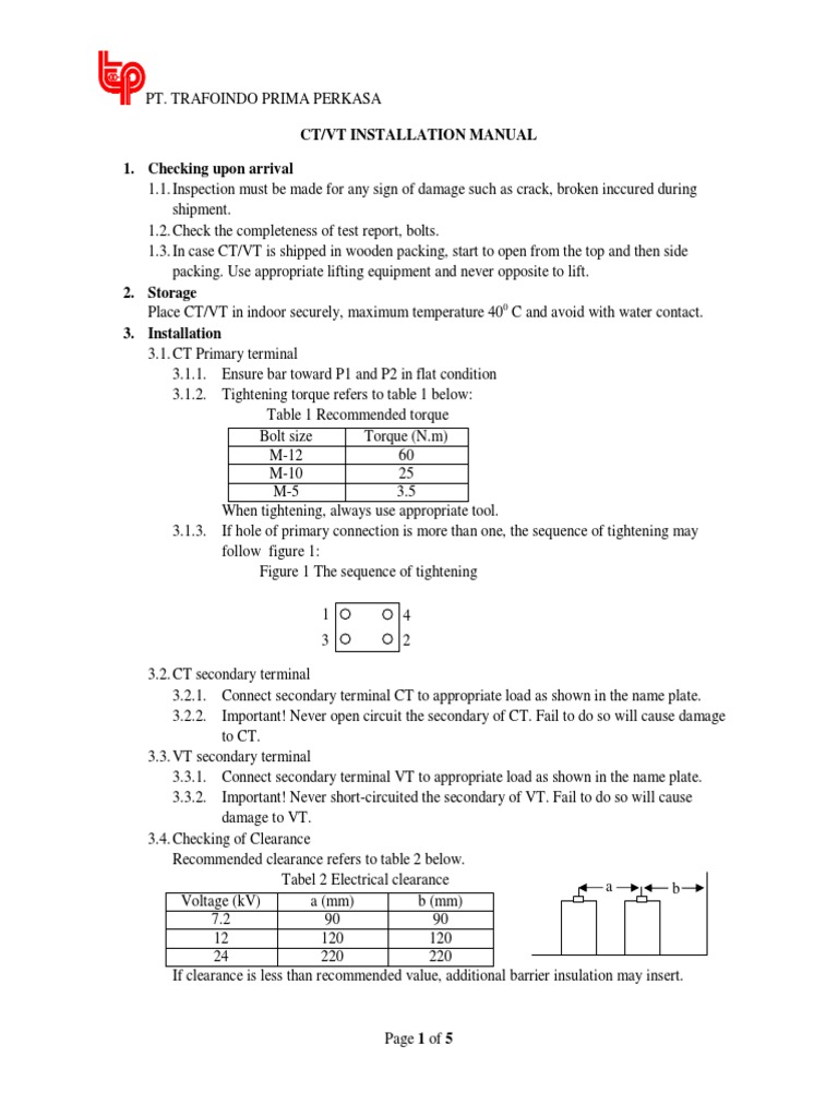 CT/VT Installation Manual Guide | PDF | Series And Parallel Circuits ...