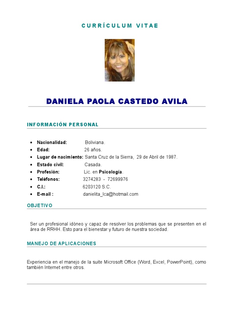 Curriculum Daniela | PDF | Psicología clínica | Universidad