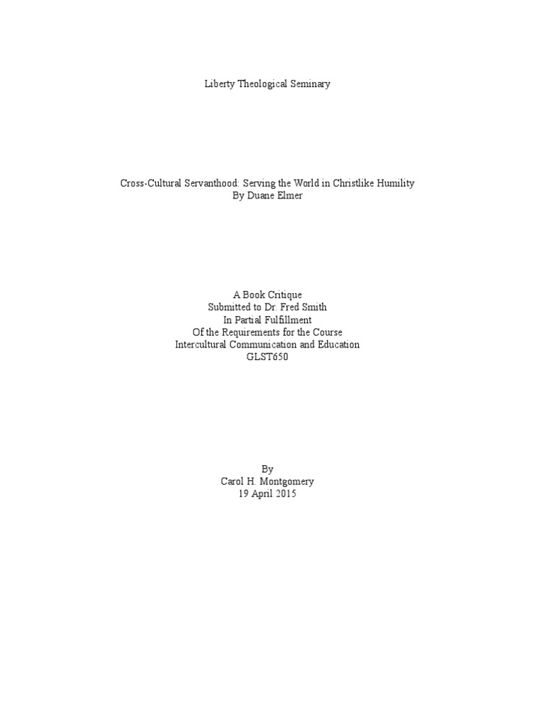 Cross-Cultural Servanthood | PDF | Disciple (Christianity) | Acts Of ...