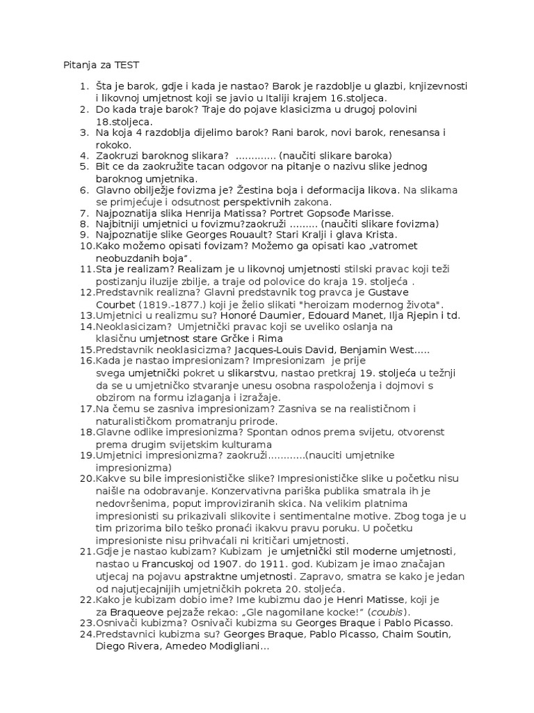 Pitanja Za TEST | PDF