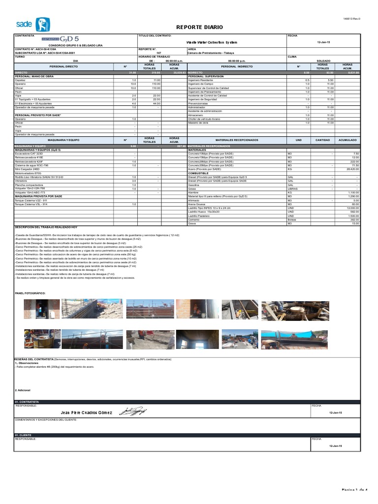 Reporte Semanal | PDF | Industrias | Ingeniería de Edificación
