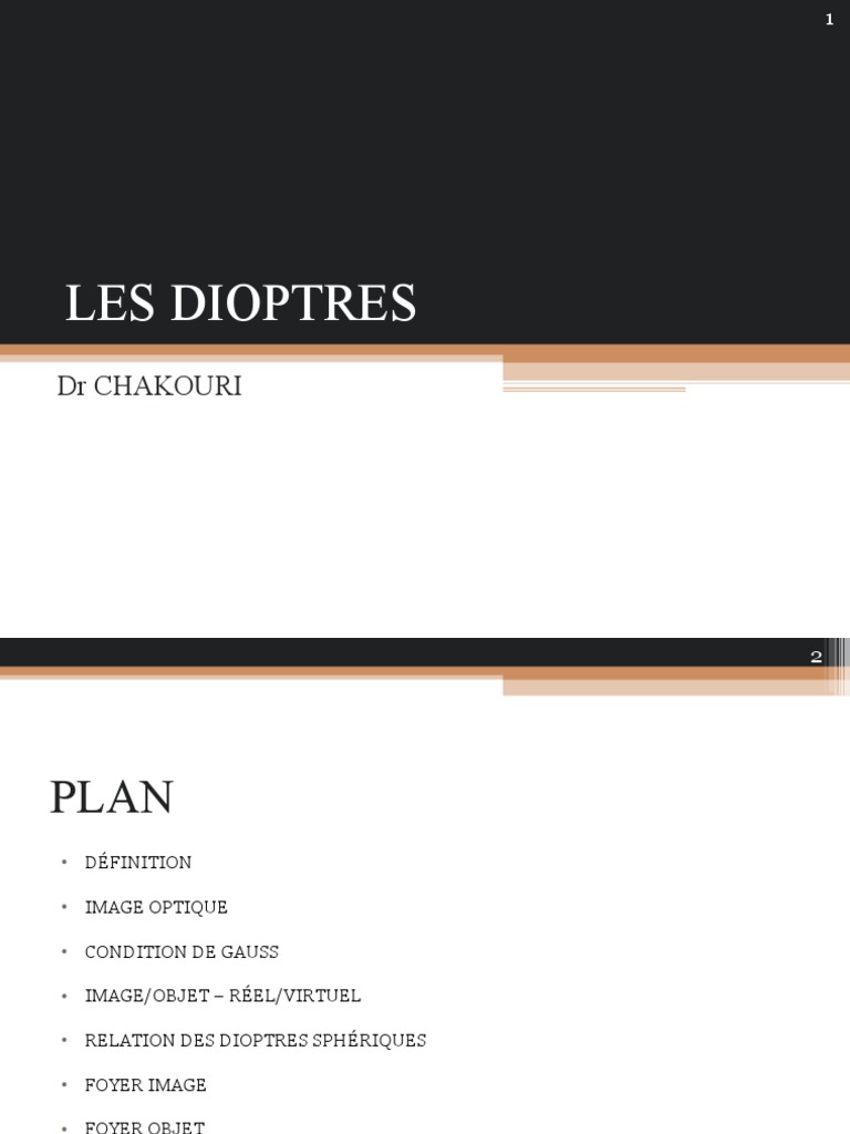 Comprendre les Dioptres et Lentilles | PDF | Lentille optique | Atomique