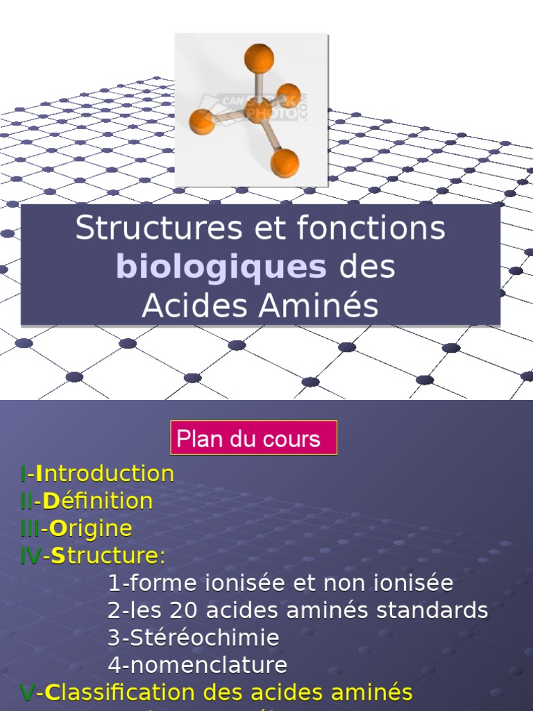 11-Structure Et Fonction Des ACIDES AMINES | PDF | Acide aminé | Acide ...