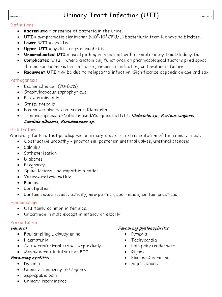 Urinary Tract Infection Uti | PDF | Urinary Tract Infection ...