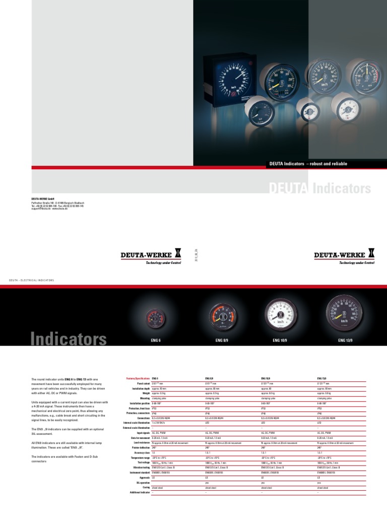 DEUTA Indicators | PDF | Alternating Current | Electrical Connector