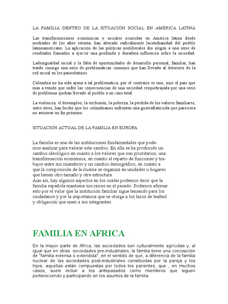 Influencia europea en familias latinoamericanas | PDF | Familia | Sociedad