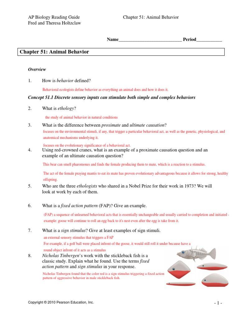 AP Biology Chaper 51 Reading Guide | PDF | Ethology | Sexual Selection