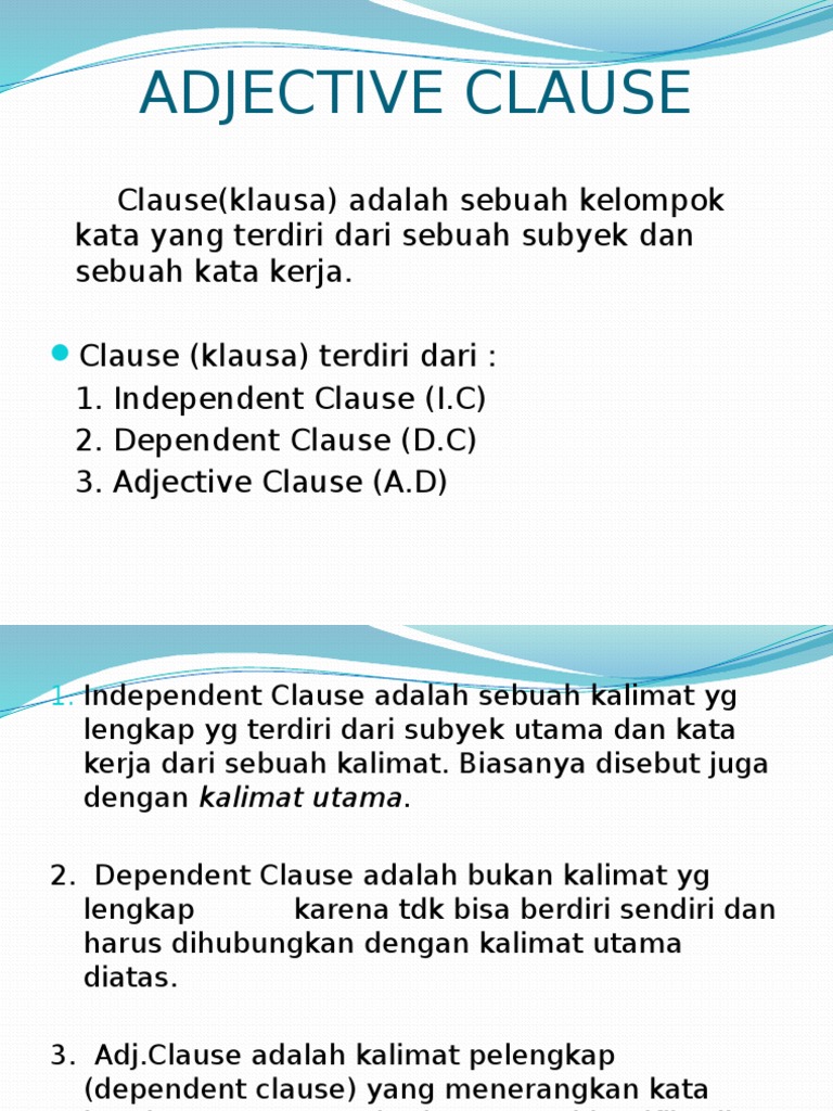 Adjective Clause | PDF | Klausa | Adjektiva