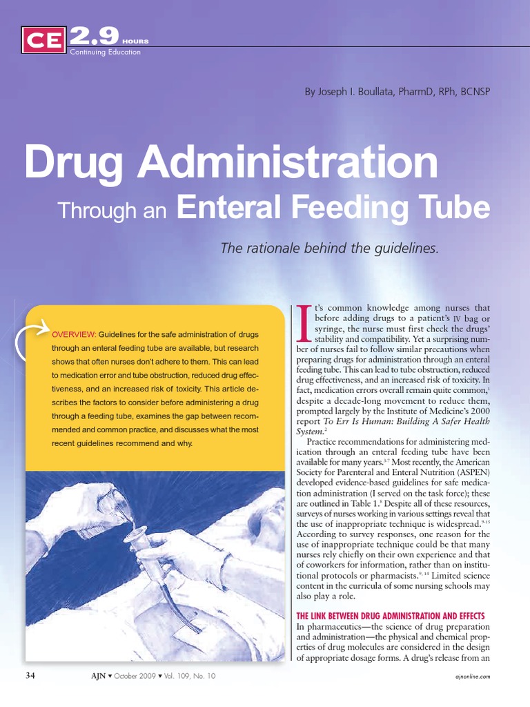 Drug Administration Through An Enteral Feeding.27 | PDF