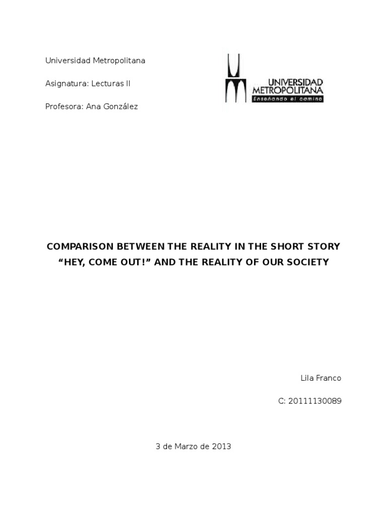 Reality and "Hey, hey come on out" by Shinichi Hoshi