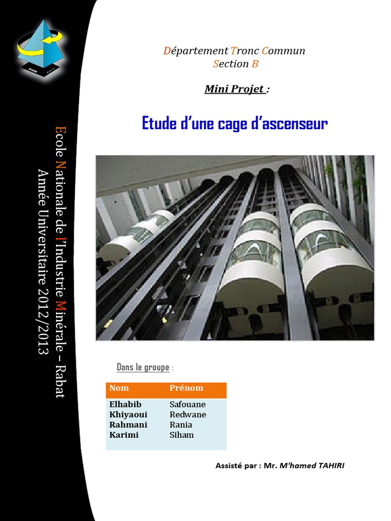 Étude d'une Cage d'Ascenseur | PDF | Ascenseur | Conception assistée par ordinateur