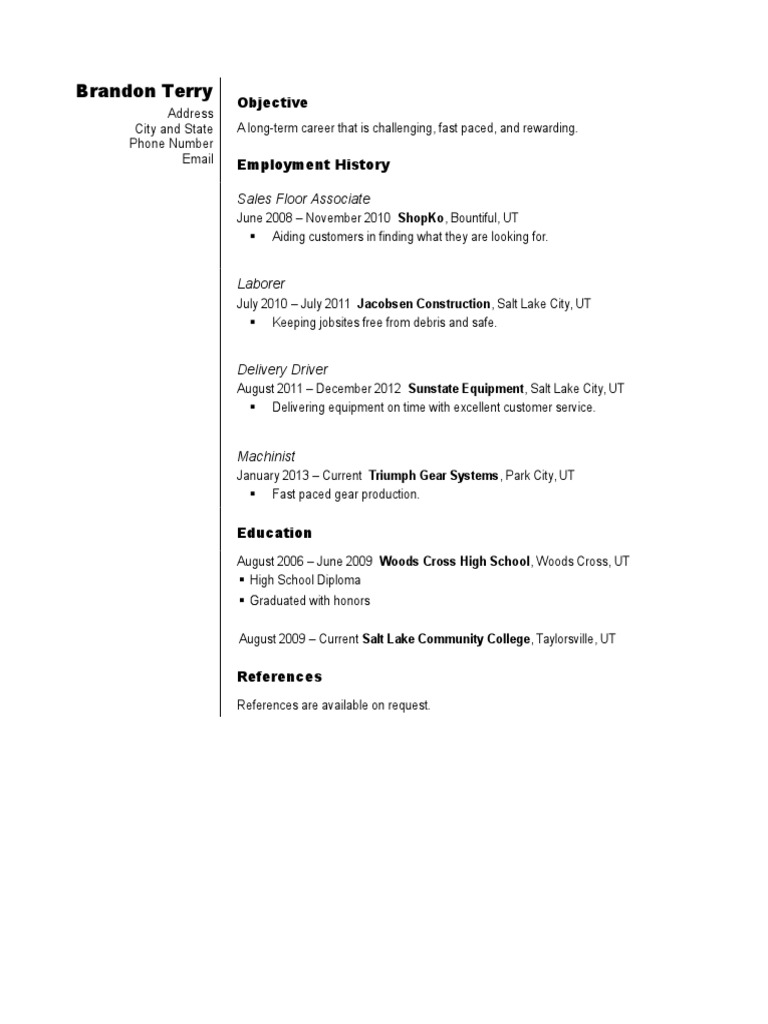 Brandon Terry's Professional Resume | PDF | Career & Growth