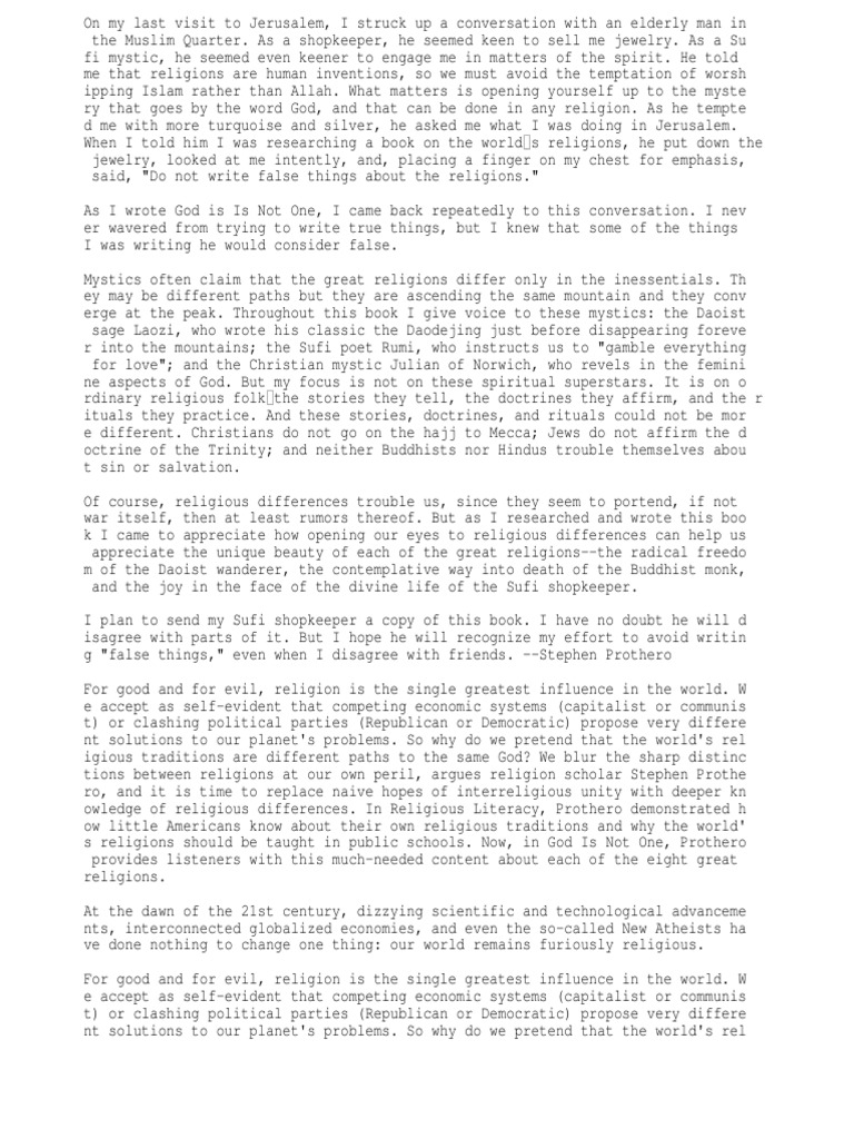 God Is Not One | PDF | Sufism | God