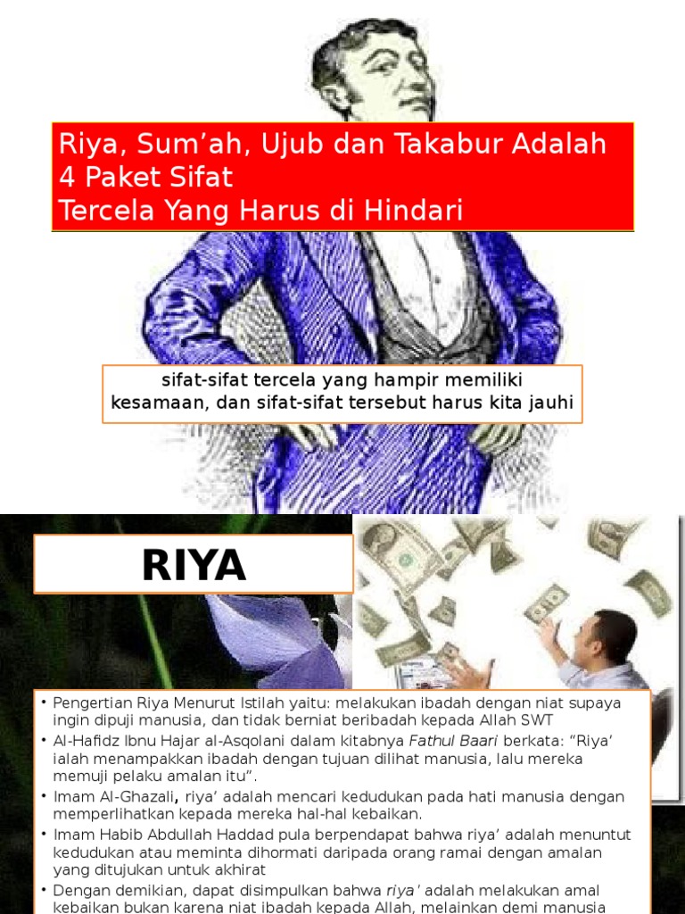 Riya, Sum'Ah, Ujub Dan Takabur Adalah | PDF