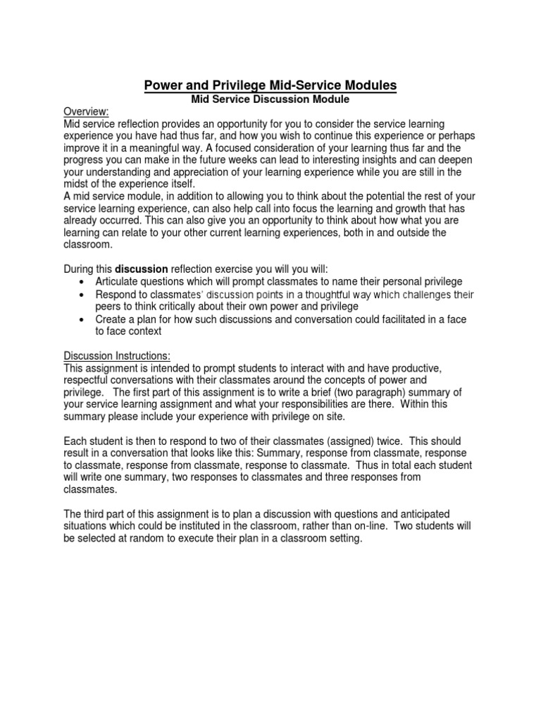 Mid-Service Modules | PDF | Service Learning | Concept