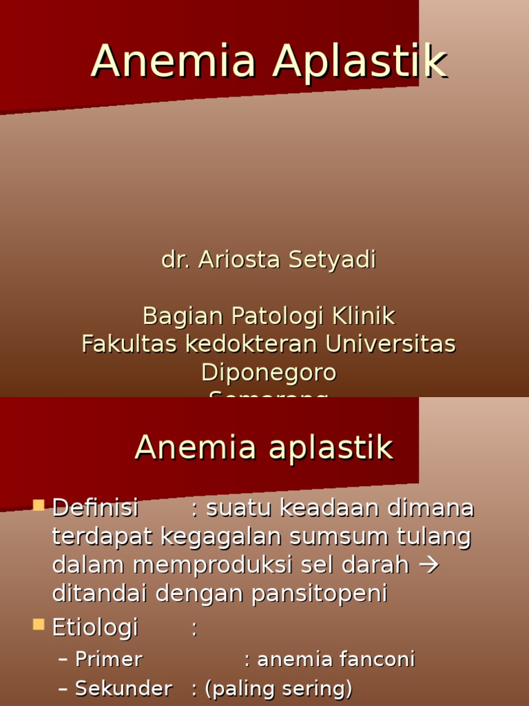 Anemia Aplastik | PDF