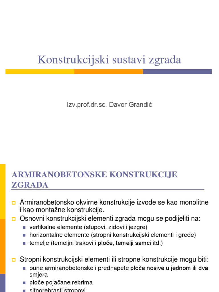 Konstrukcijski Sustavi Zgrada | PDF