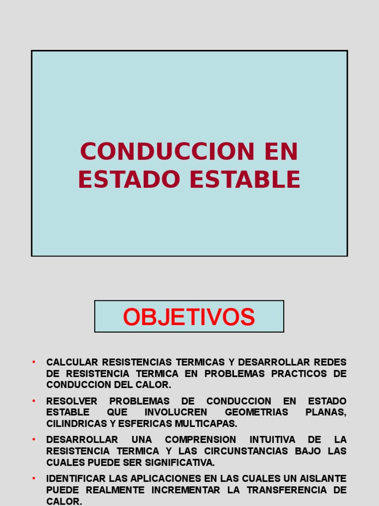 Conduccion en Estado Estable | PDF | Conduccion termica | Conductividad ...