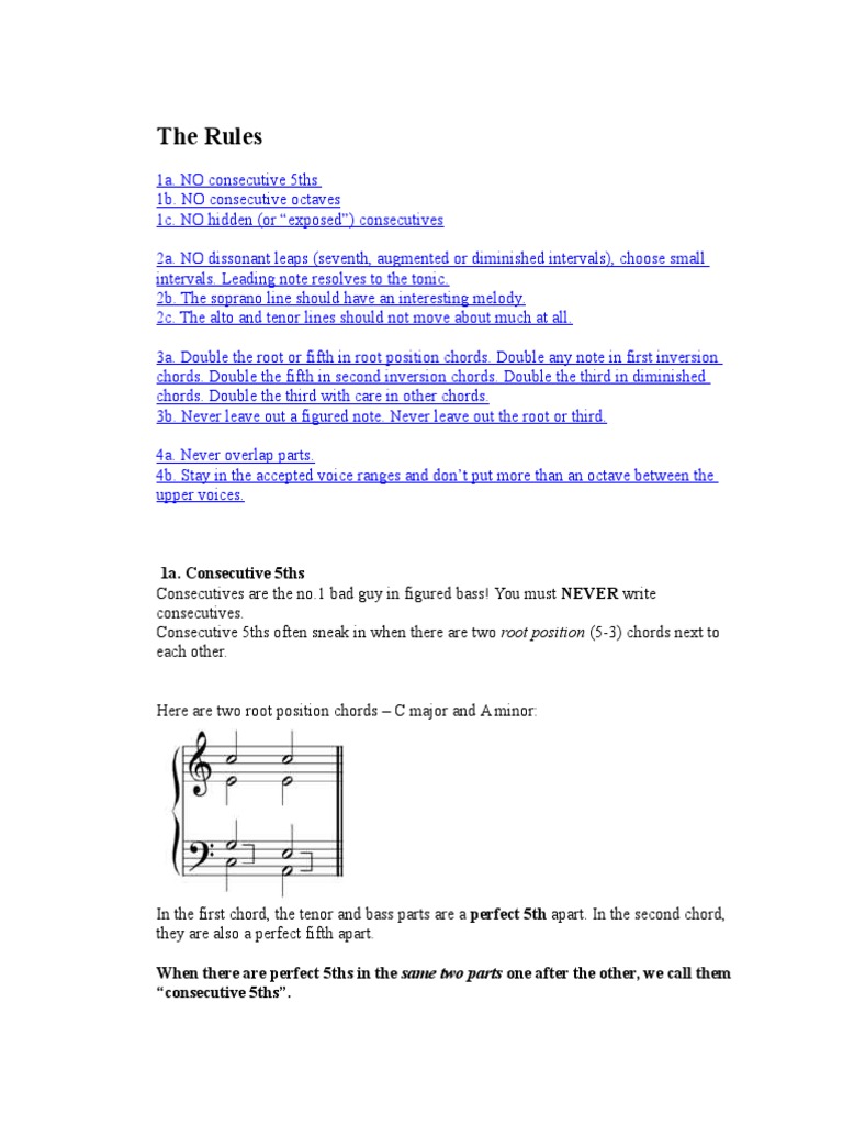 Harmony Rules and Voice Leading Guidelines | PDF | Interval (Music ...