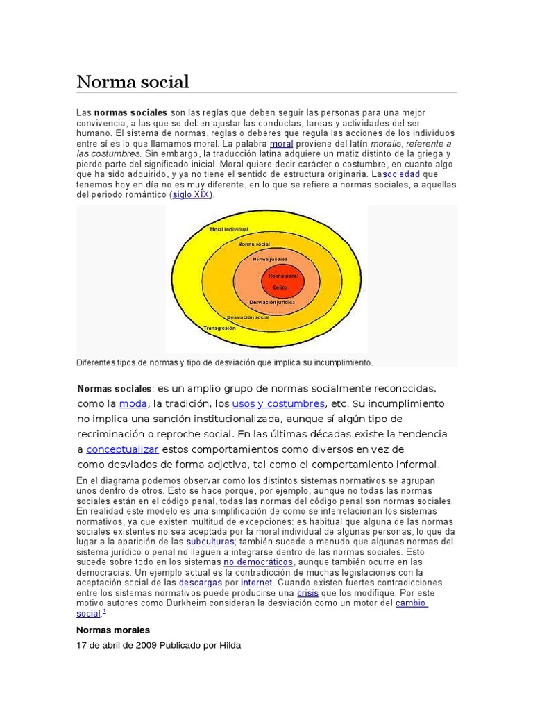 Norma Social | PDF | Norma (social) | Instituciones sociales