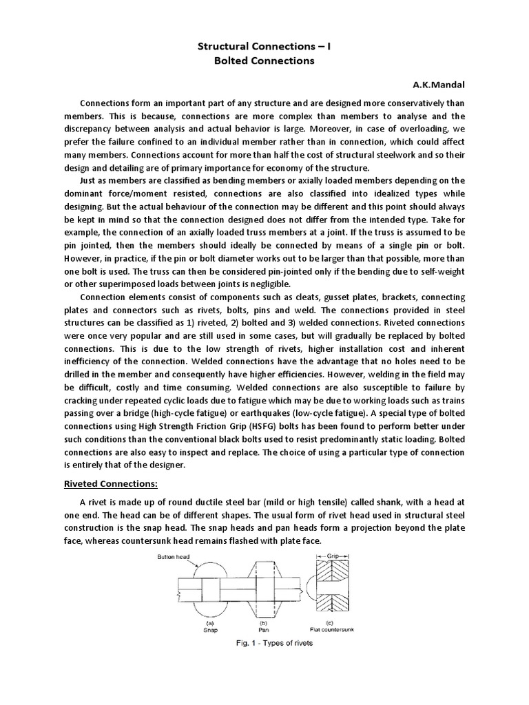 Bolted Connections: Classification, Components, Design Considerations ...
