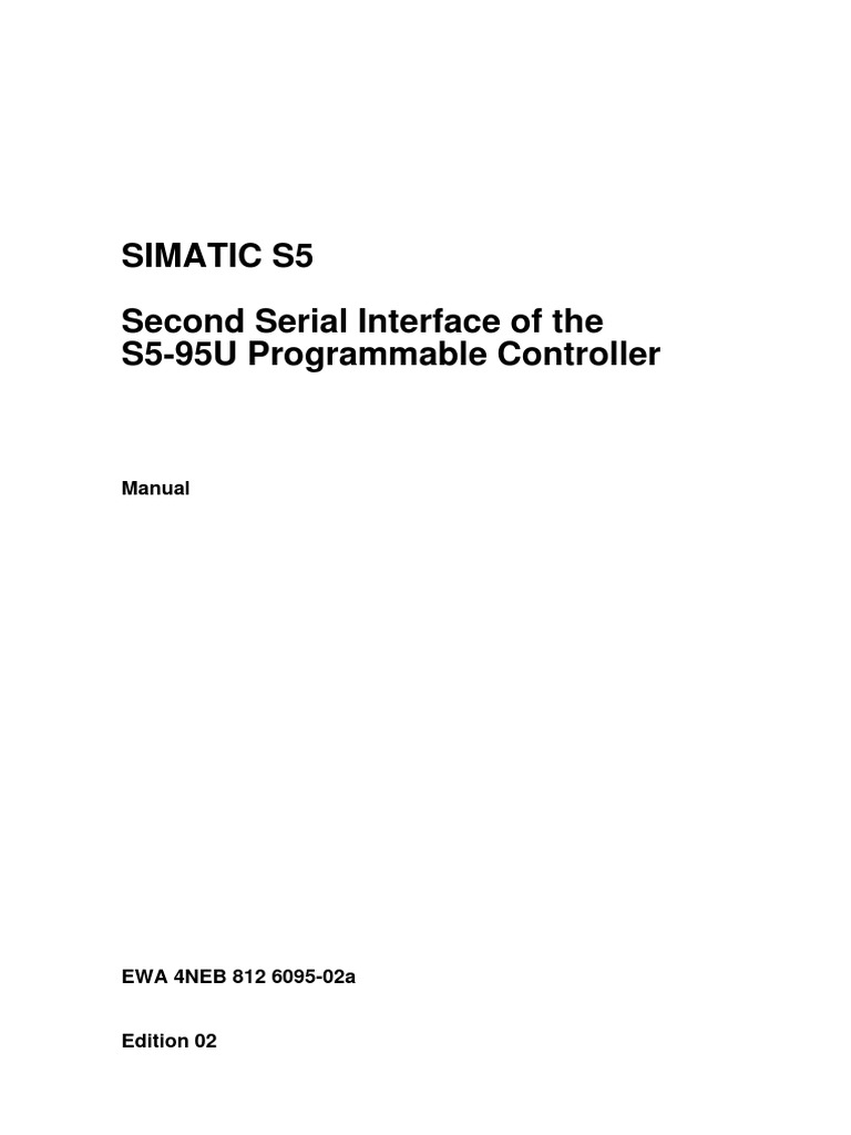 Second Serial Interface of The S5-95U Programmable Controller | PDF ...