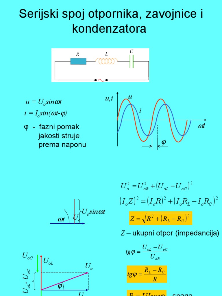 09 Serijski Spoj Otpornika, Zavojnice I Kondenzatora | PDF