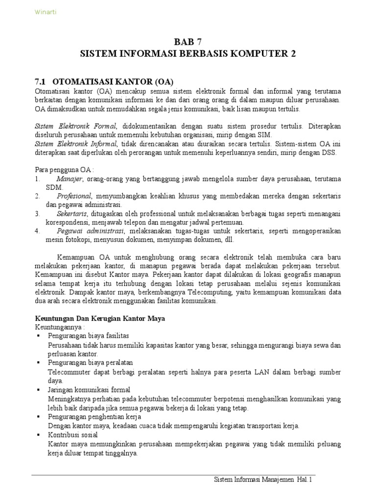 Sistem Informasi Berbasis Komputer | PDF