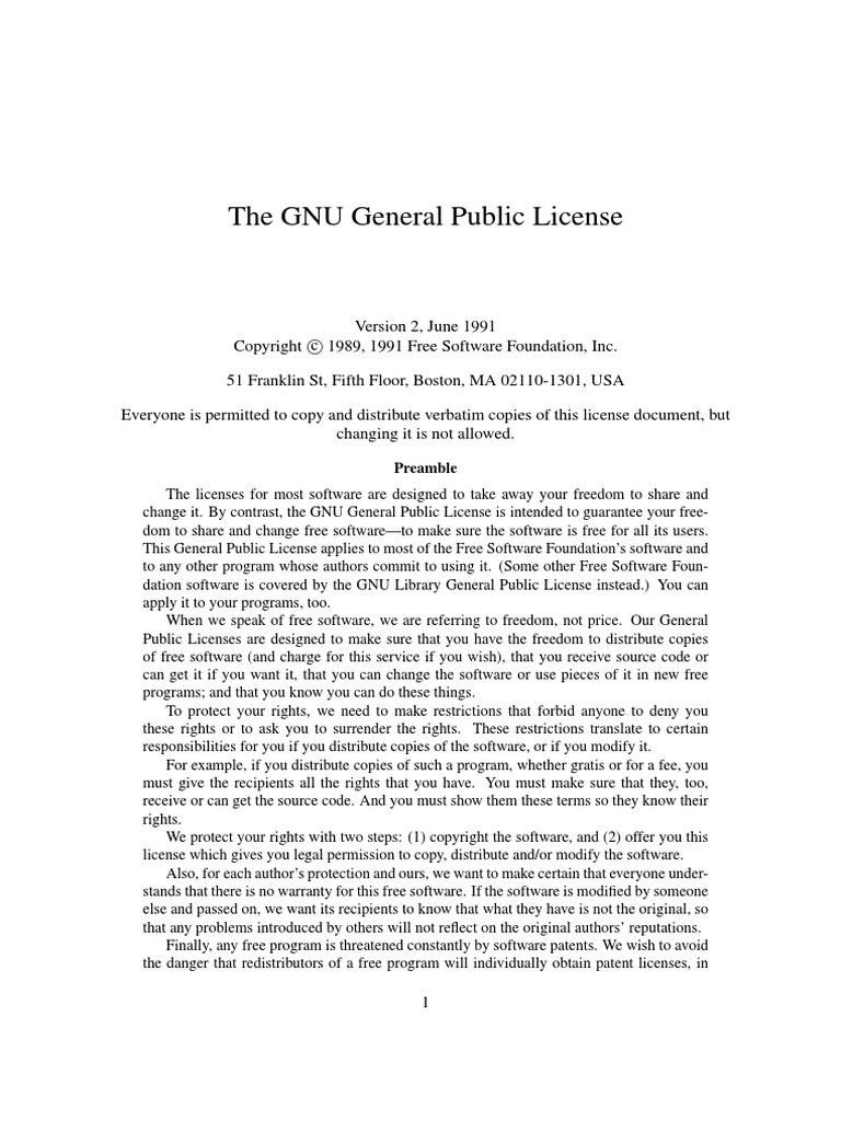 The GNU General Public License | PDF | License | Free Software