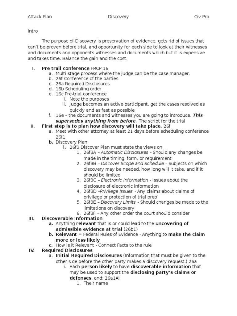 Civil Procedure Discovery Guide | PDF | Discovery (Law) | Motion To Compel