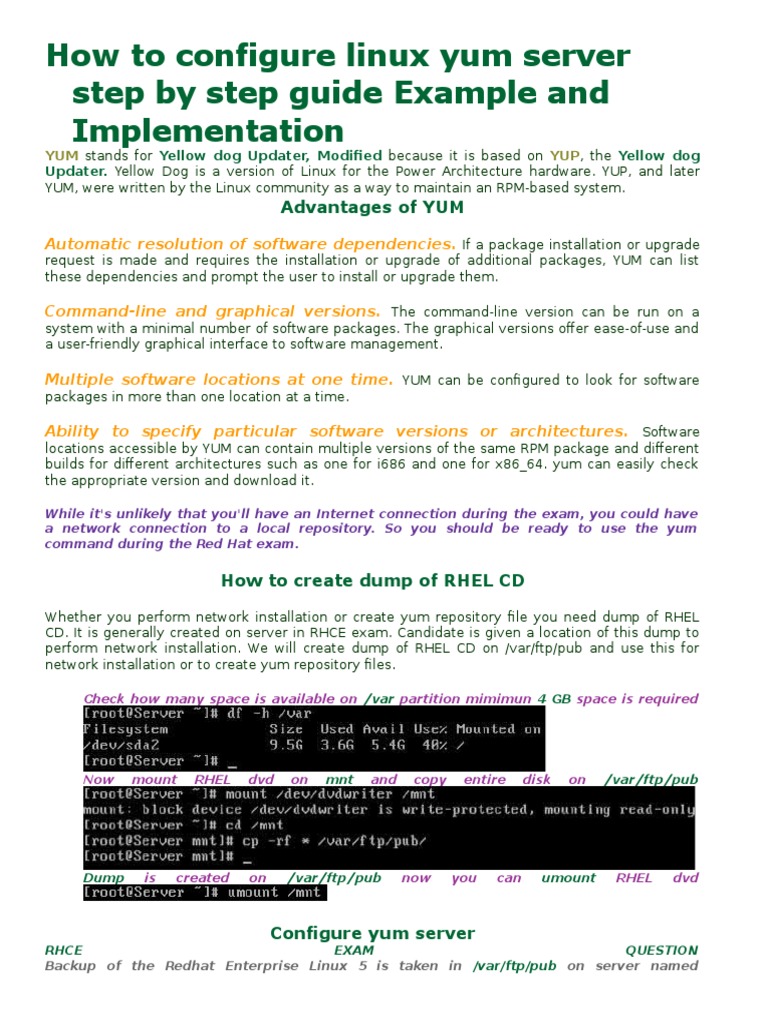 How To Configure Linux Yum Server Step by Step Guide Example and Implementation | Download Free ...