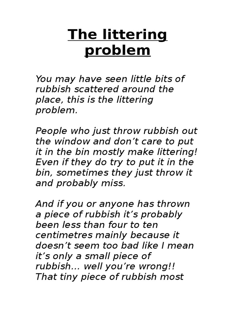 Addressing the Littering Crisis | PDF