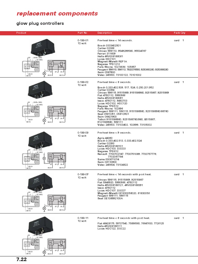 07.7 Replacement Components-Glow Plug Controllers | PDF | Wheeled ...