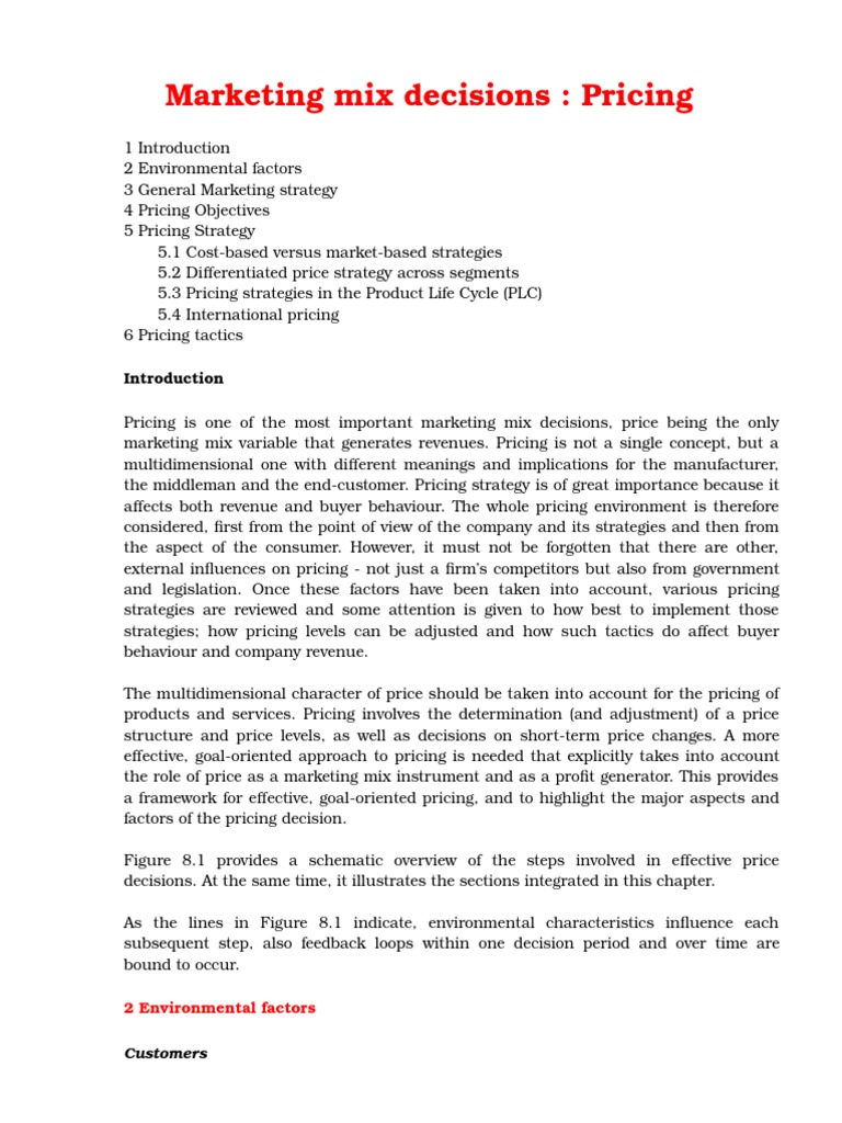 Marketing Mix Pricing | PDF | Auction | Strategic Management