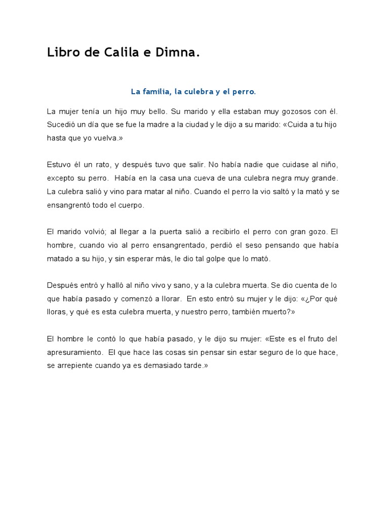 La Familia, La Culebra y El Perro. | PDF