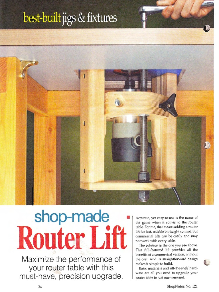 Router Lift - Regulador de Altura de Fresadora | PDF