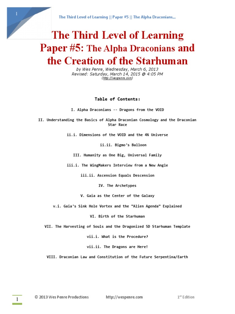 Alpha Draconians and The Creation of The Starhuman | PDF | Soul | Universe