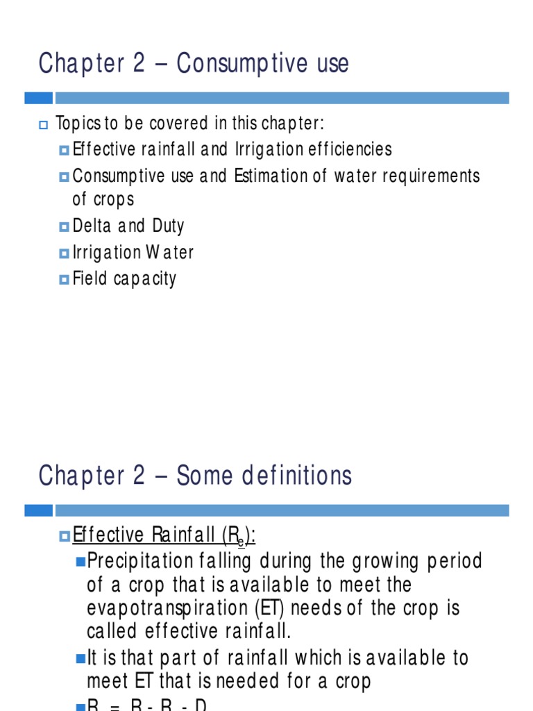 Consumptive Use of Irrigation | PDF | Evapotranspiration | Soil