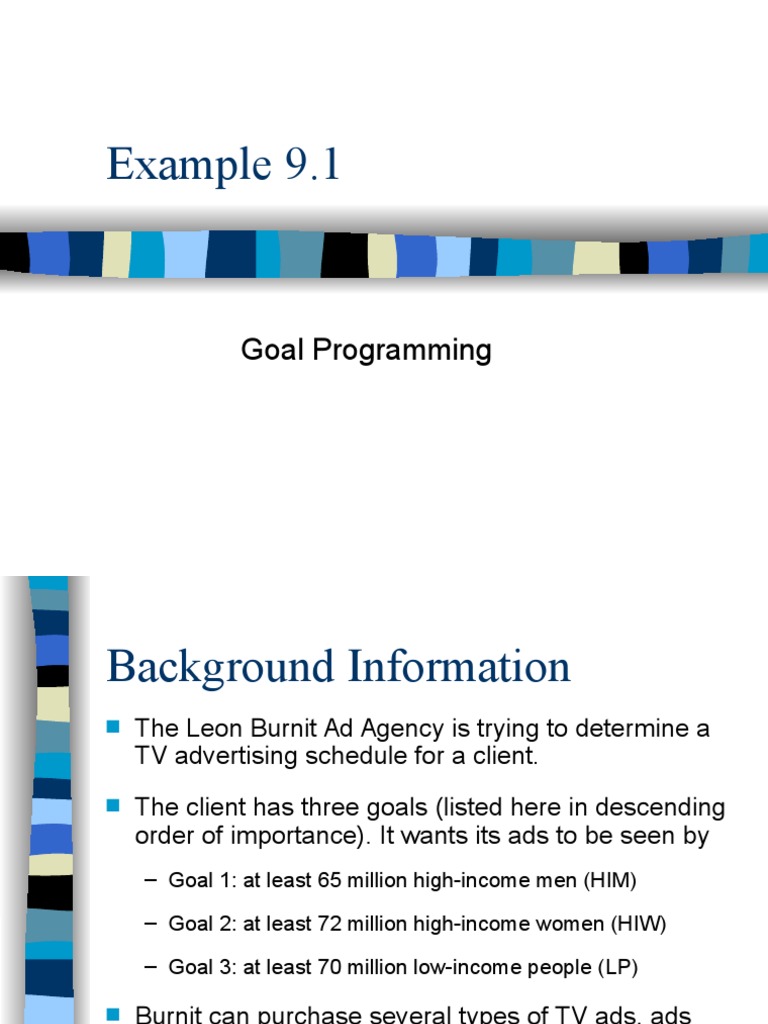 Goal Programming Presentations | Download Free PDF | Advertising | Goal