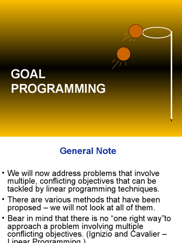 Goal Programming | PDF | Linear Programming | Mathematical Optimization